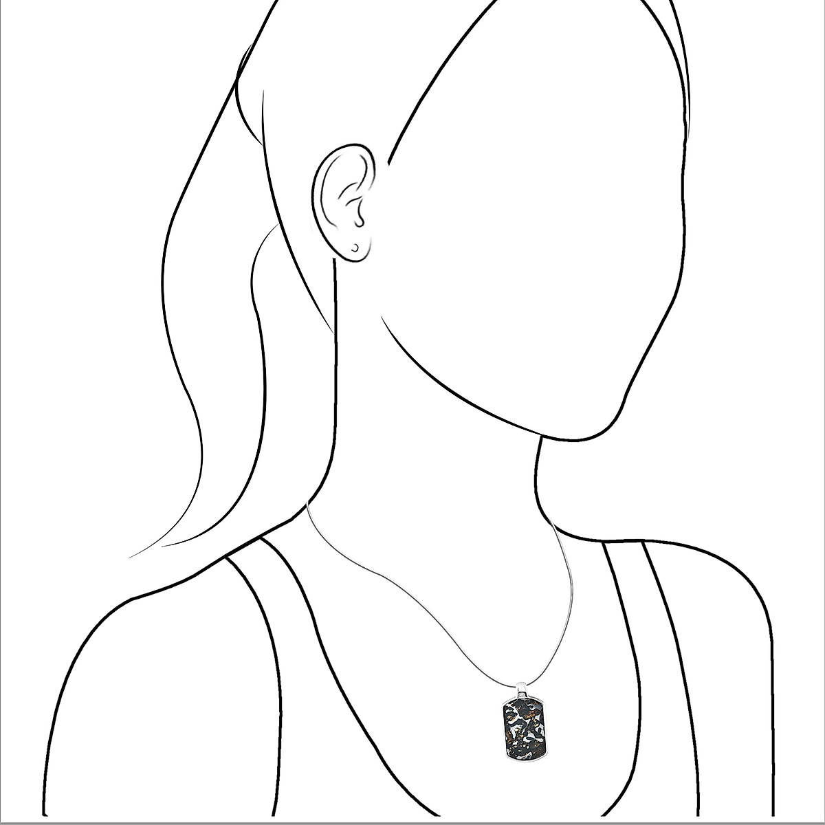 Starborn Sericho Pallasite Meteorite Dog Tag Pendant Sterling Silver