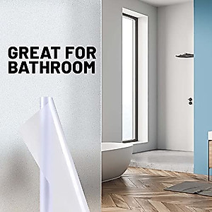 HTVRONT Window Privacy Film - Frosted Glass Window Film, Static Cling Heat Blocking Privacy Film, Window Cling for Home, Office, Bathroom Decoration (17.5"6.5ft, Matte White)