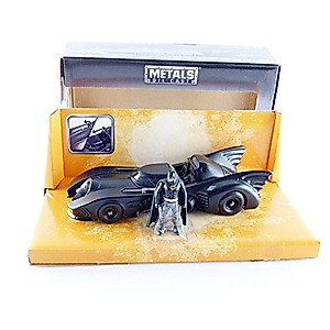 Dc Comic 1989 Batmobile With 2.75" Batman Metals Diecast Vehicle With Figure, Black