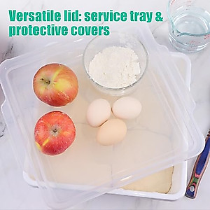 Purekra 2 Pack Pizza Dough Proofing Box, Large Dough Proofing Container,12 x 12 Inch, Fits 4 Dough Balls, 200 OZ Stackable Pizza Dough Tray With Lid, Dishwasher Safe (White)