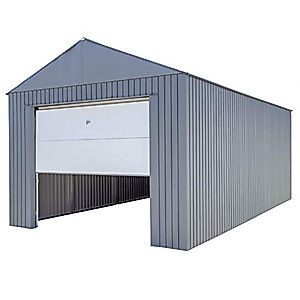 Sojag 12' x 20' Everest Galvalume Steel with Extra Tall Walls Garage Storage Building, 12' x 20', Charcoal