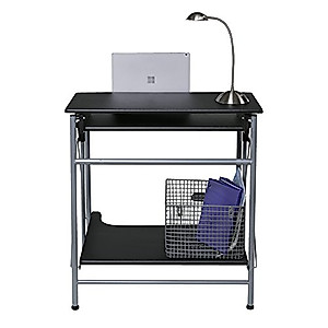 OneSpace Freeley Folding Computer Desk, Black