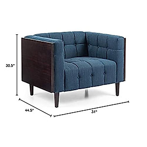 Christopher Knight Home McLarnan Club Chair Sets, Navy Blue + Brown