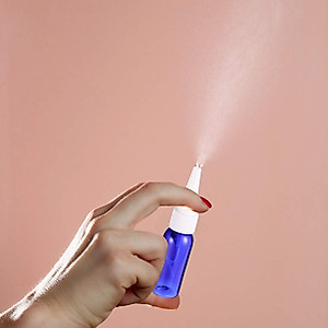 EXCEART 10pcs 30ml Empty Refillable Nasal Spray Bottles Fine Mist Sprayers Atomizers Vial Pot for Saline Water Oils Medical Travel Blue