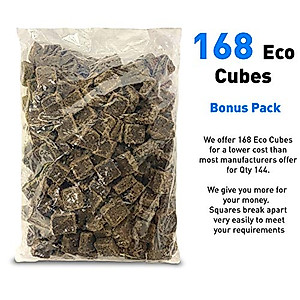 Eco Cubes Fire Starter Squares – Great Fire Starters for Wood Stove, Fireplace, Charcoal Grill – Quantity 168