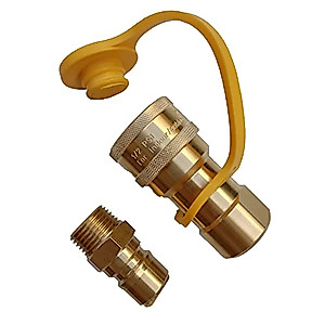 HHXS 1/2" Natural Gas Quick Connect Disconnect Kit with Male Insert Plug Solid Brass 1/2 inch Natural Gas Propane Fitting Connector