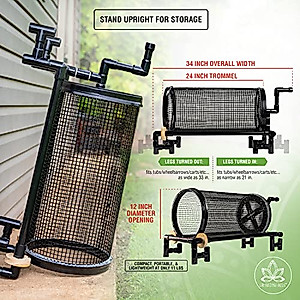 Rolling Garden Sifter with 1/2 in. Heavy Duty Screen and Accessories (1/4 in. Screen, Removeable Top, & Holding Bands)