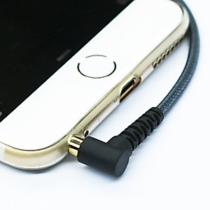 KetDirect 100cm(3.2ft) Right angle 4 pole 3.5mm 1/8 inch male to 4 pole 3.5mm 1/8 inch Female Stereo Audio headphone earphone Extension Cable adapter Cord Tangle-Free Braided wire