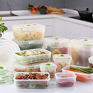 Lasting Freshness 19 Piece Vacuum Seal Food Storage Container Set, Rectangle