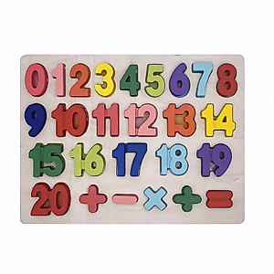KanCai Kids Wooden 1-20 Number Chunky Puzzle Board Toys - Preschool Early Learning Toys 220x300x10mm (Numbers Puzzle)