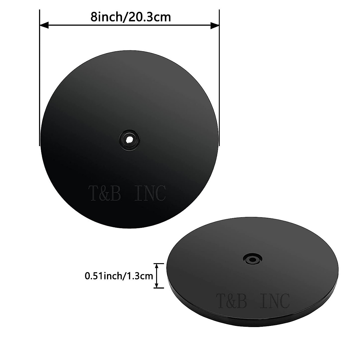 TamBee 8 inch Lazy Susan Turntable Organizer Acrylic for Spice Rack Table Cake Kitchen Pantry Decorating Black