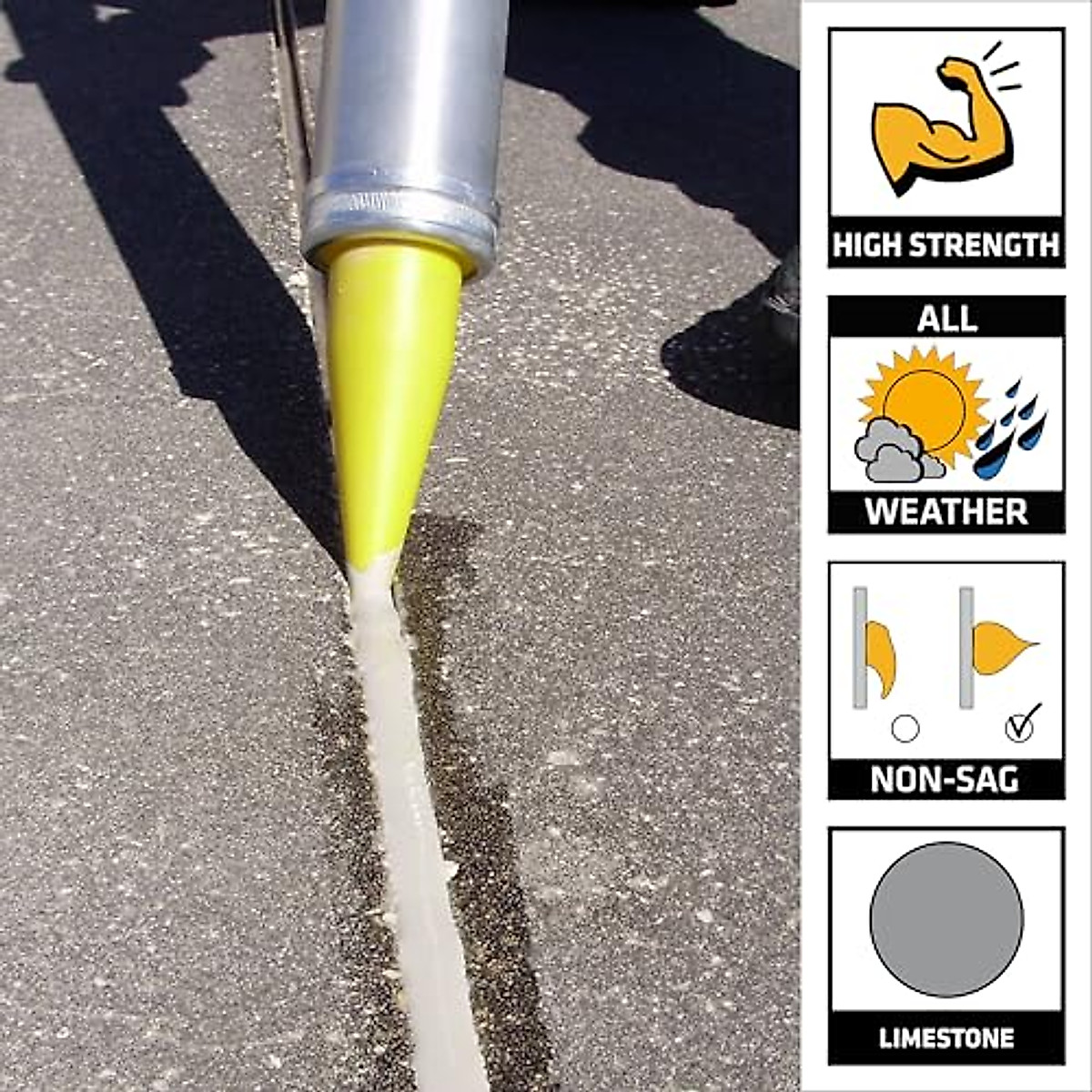 Sikaflex-1a self-leveling concrete sealant - Limestone - Use in green and damp applications - Premium-grade adhesive for a range of joints - 10.1 fl oz
