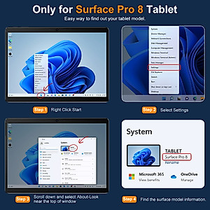 INFILAND Case Compatible with Microsoft Surface Pro 8, High Clear Transparent Shockproof Robust Portable Protective Case Multi-Angle Adjustable Stand for Surface Pro 8 13 Inch 2021 Tablet, Black