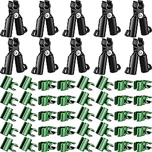 Adjustable Plant Trellis Connector Clip Plastic Plant Connector Stakes Garden Plastic Connector A-Type Connecting Joint Buckle Clip for Gardening Metal Steel Plant Supports (50 Pieces,11 mm)