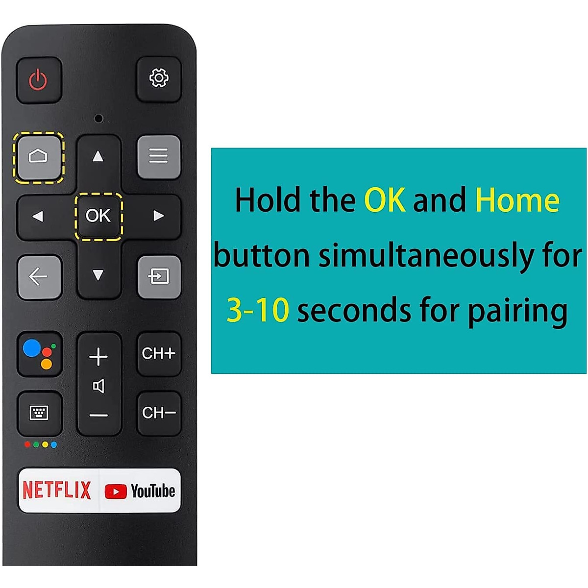 BESIA Universal RC802V Voice Remote for TCL Android TV 40S330 32S330 65Q637 55Q637 55S430 40S334 32S334 70S430 32A325 32A323 43S430 65Q637 55Q637 43S434 50S434 55S434 65S434 75S434 32P30S 50S435