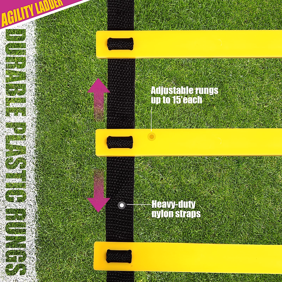 Teenitor Agility Ladder 21 Rung 29.5ft Speed Ladder Training Ladder for Soccer, Speed, Football Fitness Feet Training Carry Bag Agility Training Equipment, Sports Agility Ladders for Kids