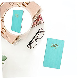 Tofficu Planner Book Academic Diary 2024 Undated Planner Weekly and Monthly Weekly Pocket Planner To Do List Pad English Agenda Planner Notebook Work Notes Multifunction Imitation Leather