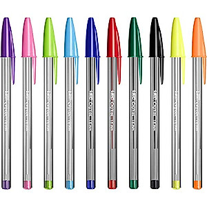 BIC Crystal Multicolour – Pen Bag Pack of 10 multicoloured