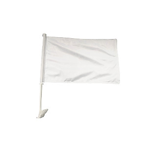 BANNER BUZZ MAKE IT VISIBLE Solid White Car Window Clip Flag Fade Resistant Vehicle for Patriotic, Sports Events, Parades - Premium - Double Side Printing (Pack of 100)