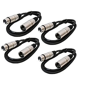 Audio2000'S ADC2037X4 3 ft XLR Female to XLR Male Microphone Cable