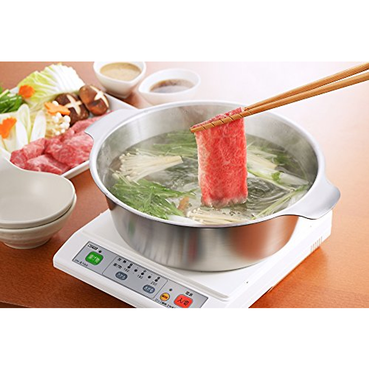 Yoshikawa SJ1678 Luxury Stainless Steel Shabu Pot, 10.2 inches (26 cm)