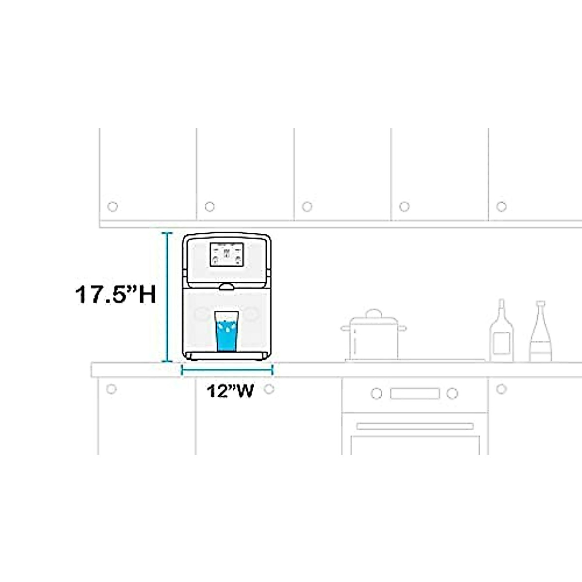 KBice Self Dispensing Countertop Nugget Ice Maker, Crunchy Pebble Sonic Ice Maker's Produces Max 30 lbs of Nugget Ice per Day, Stainless Steel Display Panel