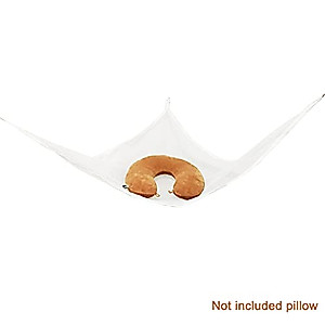 Yuhoo Toy Hammock, Stuffed Animal Storage Hammock, Stuffed Animal Net with Hanging Hooks, Plush Toy Hanging Organizer, Fordable Corner Sling Organizer for Playroom Bedroom Bathroom(White)