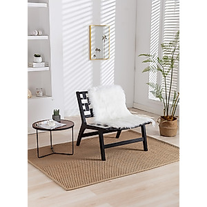 Living Room Accent Chair, Comfort Chair Armless Rubberwood Black White Modern Home Furniture 26.18" Lx28.35 Wx28.35 H