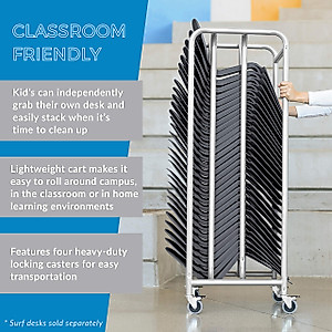 ECR4Kids The Surf Storage Rack, Classroom Furniture, Silver, 30-Piece