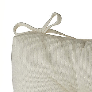 Klear Vu Omega Non-Slip Rocking Chair Cushion Set with Thick Padding and Tufted Design, Includes Seat Pad & Back Pillow with Ties for Living Room Rocker, 17x17 Inches, 2 Piece Set, Ivory