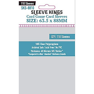 Sleeve Kings Card Game Card Sleeves 63.5 x 88 mm (10x110 Pack, 1100 Sleeves)