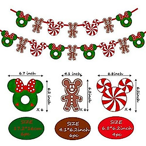 Christmas Tree Decorations Candy Garland for Merry Christmas Candy Cutouts Banner Decorations for Kids Birthday Party Baby Shower Decorations