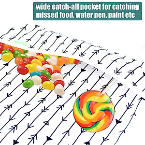 wegreeco Baby Long Sleeve Bib with Pocket, Toddler Leak-Free Bibs with Sleeves (6-24 Months), Washable Baby Shirt Bibs (Grey Arrow)