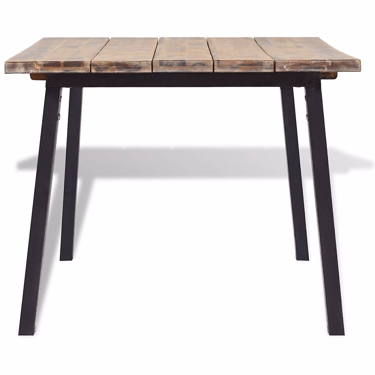 Daonanba Moderne Industrial Wood Dining Table Rectangular with Powder-coated Metal Leg 66.9"x35.4"