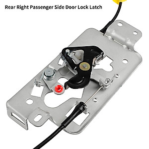Nakuuly Right Passenger Side Rear Door Lock Latch & Cable Compatible with Ford F150 Extended Cab Pickup 2004-2008, Upper and Lower Latches Assembly Replaces # 8L3Z-18264A00-B, 6L3Z-18264A00-B