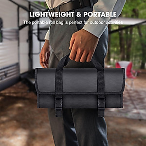 MOSFiATA Kitchen Knife Set, 12 Pcs Japanese Stainless Steel Knife Sets for Kitchen with Oxford cloth storage bag with Knife Sharpening Rod, Dishwasher Safe, For Outdoor