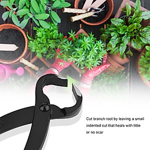 205mm Bonsai Root Cutter, Hand Forged Bonsai Concave Branch Cutter, Professional Manganese Steel Alloy Concave Bonsai Gardening Tools, Straight Black