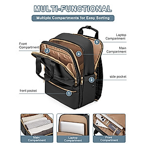 CADOLIM Large Travel Backpack Carry On Flight Approved Black Backpack For Travel Backpacks Waterproof Personal Item Backpack Travel Bag For Women Mens Mochila De Viaje Traveling Backpack