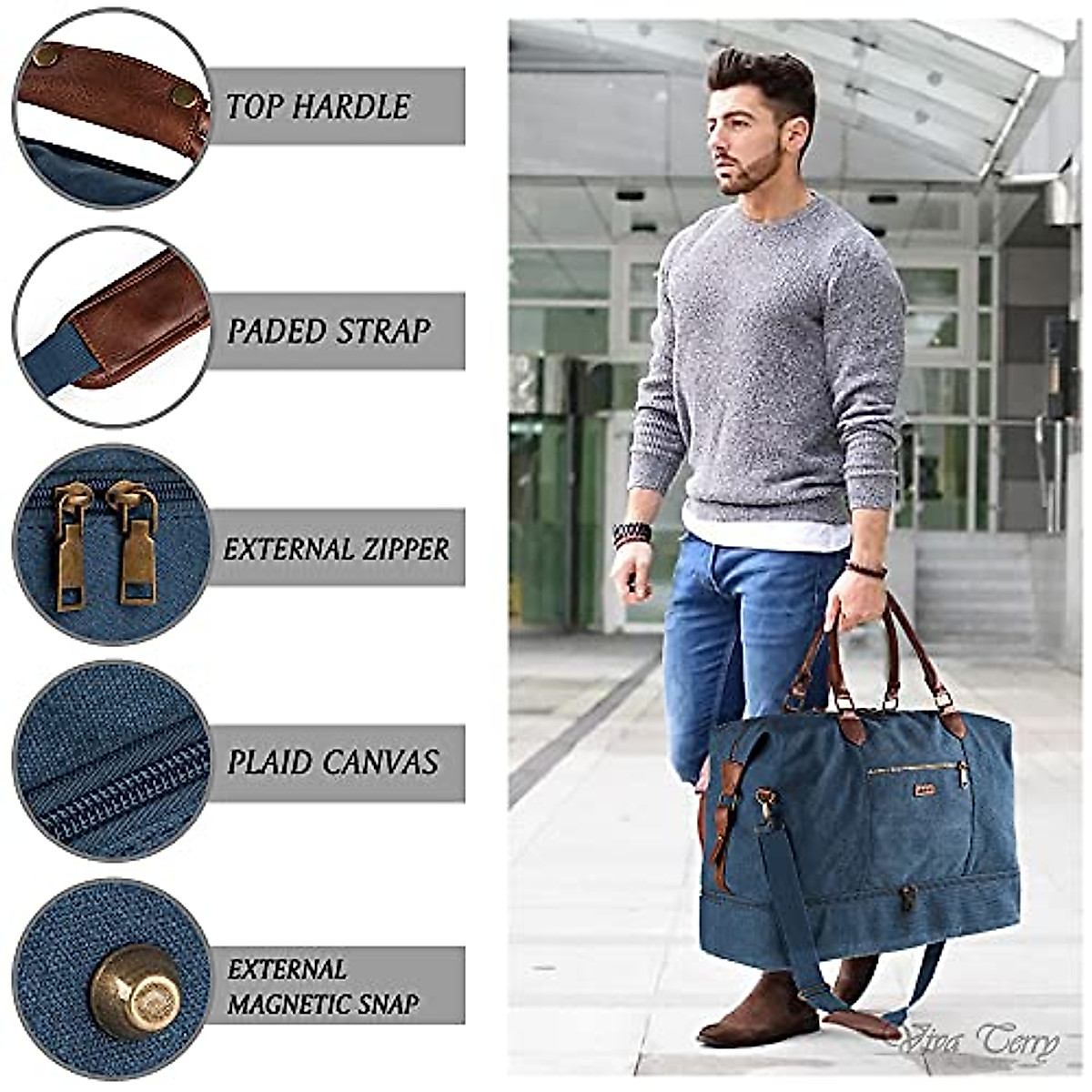 Weekender Bag for Women,Large Overnight Bag with Adjustable Strap,Travel Duffel Bag with Toiletry Bag,Carry On Tote Bag with Shoe Compartment,Sports Tote Gym Bag,Hospital Bag for Labor and Delivery