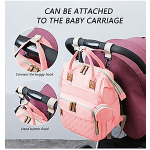 TUTCHY Baby Diaper Bag Backpack With Changing Station Pad, 3 In 1 Diaper Backpack For Dads and Mums, Large Waterproof Travel bag (Pink)