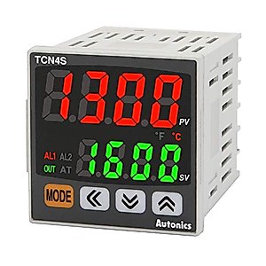 TCN4S-24R, Temp Control, 1/16 DIN, Dual Display 4 Digit, PID Control, Relay & SSR Output, 2 Alarm Output, 100-240 VAC