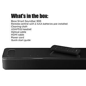 Bose Smart Soundbar 900 Dolby Atmos with Alexa Built-In, Bluetooth connectivity - Black