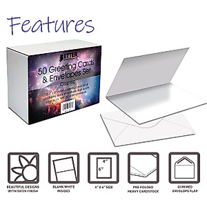Better Office Products 50-Pack All Occasion Greeting Cards Box Set, 4 x 6 inch, 50 Assorted Blank Note Cards & 50 Envelopes, 6 Cosmic Galaxy Designs, Blank Inside, 50 Pack