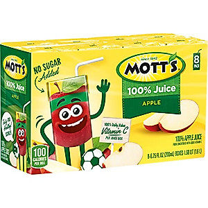 Mott's 100% Original Apple Juice, 6.75 Fl Oz Boxes, 32 Count (4 Packs Of 8), 2 Servings Of Fruit, 100% Fruit Juice, Gluten-free, Caffeine-free, Kosher, Contains No Artificial Colors Or Sweeteners