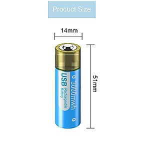 Palowextra AA Lithium Li-ion Rechargeable Batteries 3000mWh, USB Double A Battery 1.5V Constant Output Fast Charging (6 Count)