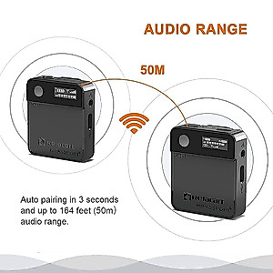 RELACART Wireless Lavalier Microphone System, Mi1 2.4GHz Wireless Lapel Mic with 1 Transmitter, 1 Receiver and 1 Lavalier Microphone Compatible with DSLR, Camera, Camcorder, Smartphone, iPhone