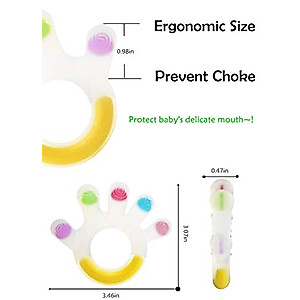 haakaa Palm Teether - Super Soft Silicone Baby Soothing Teether Pacifier, Teething Toys for 3M+ Babies, 0-6, 6-12 Months, BPA Free (1 Pack) Multicolor