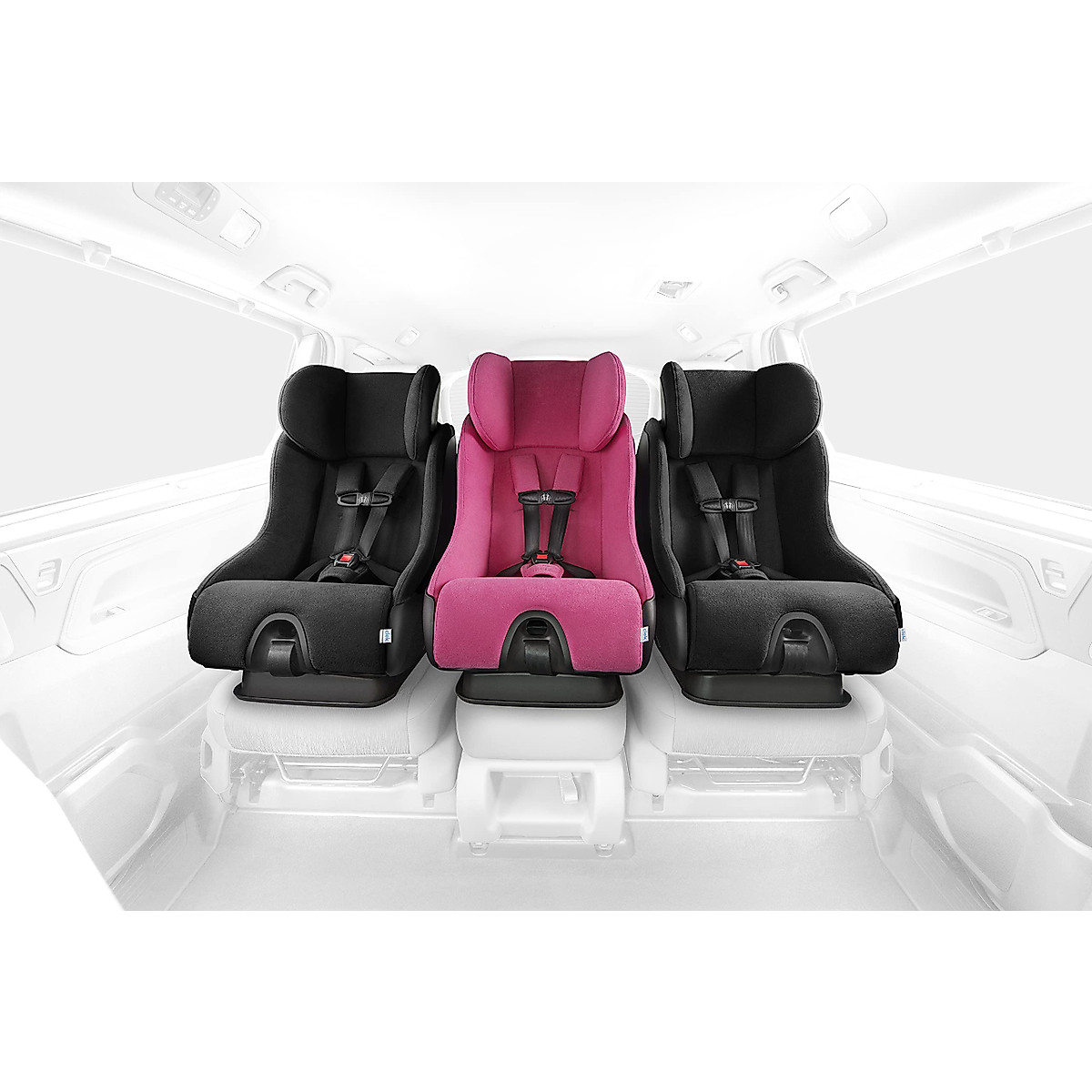 Clek Fllo Convertible Car Seat - Compact Design for 3-Across Seating, Extended Rear-Facing with Anti-Rebound Bar (Marshmallow)