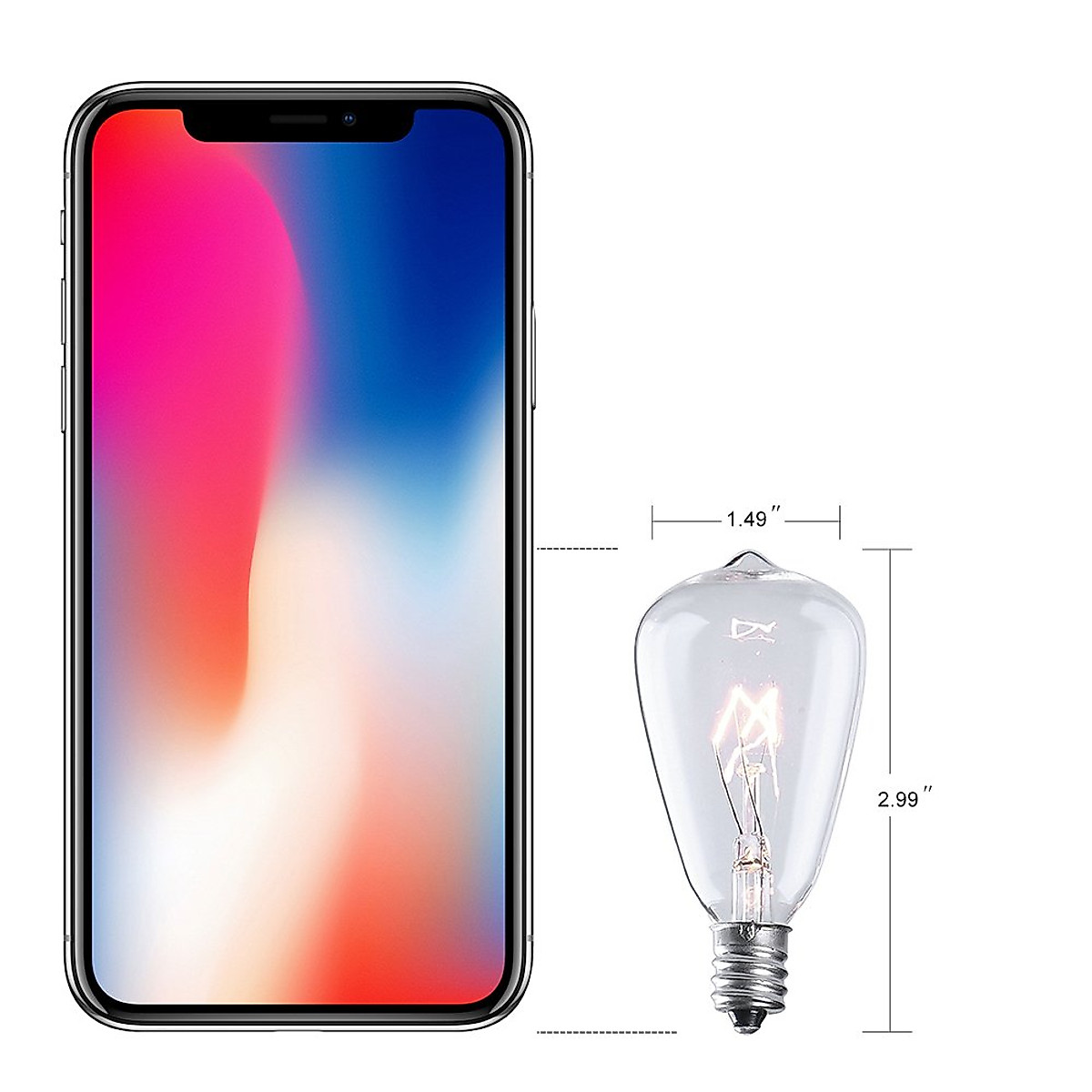 Couah Outdoor Patio String Lights,10Ft Edison Bulb String Lights for Patio Garden Porch Backyard Party Deck Yard(Plus 1 Extra Bulbs)-Brown