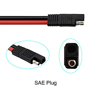 GINTOOYUN EC5 to SAE Cable,EC5 F/M Plug to SAE Connector Power Automotive Cable Wire 10AWG for Car Motor Solar Panel Batteries (EC5 Female+EC5 Male)
